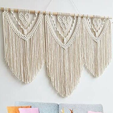Комбинированный гобелен из хлопкового шнура с бохо-кисточками, свадебное украшение, подвесной декор, простая отделка, перегородка, занавеска для двери, соединение