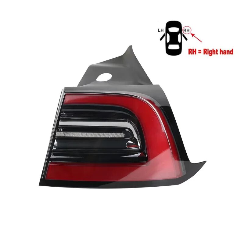 Светодиодные задние фонари для Tesla Model 3 2017-2020, задний фонарь, желтый указатель поворота, стоп-сигнал, противотуманные фары, автомобильные аксессуары Outside-Right