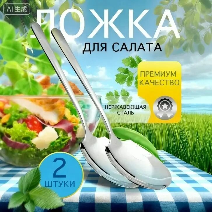 Ложка для салата 2 предм. хром