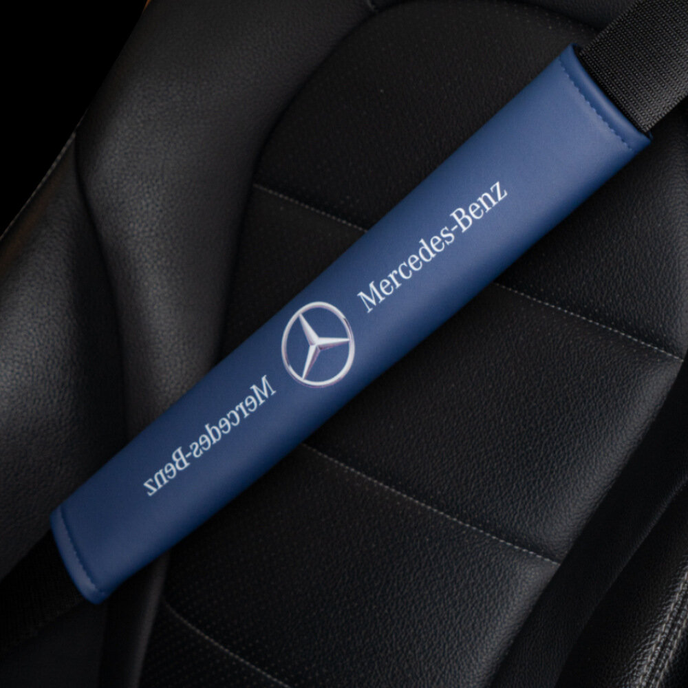 Защитный накладка на плечевой ремень с логотипом Mercedes-Benz, удлиненная кожаная, удобная и дышащая накладка на плечевой ремень