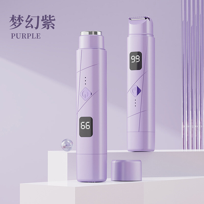 Женская электрическая бритва с двумя головками, устройство для удаления волос по всему телу, многофункциональное для ног, интимной зоны и инструмент для стрижки пубиса