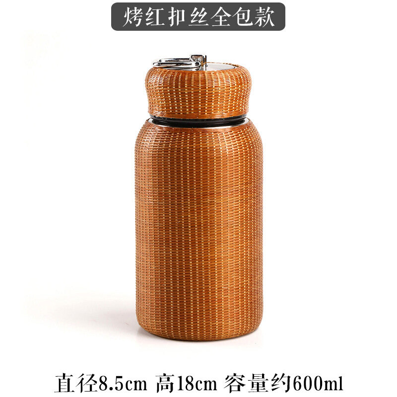 Китайский стиль, бамбуковая плетеная изолированная кружка, большая емкость, термос из нержавеющей стали, портативная удобная кружка для путешествий, термос для улицы