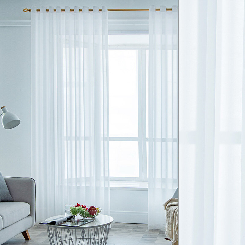 Прозрачная занавеска из алмазной пряжи для балкона, белая прозрачная занавеска, тонкая прозрачная занавеска для гостиной и спальни, высококачественная прозрачная занавеска, блокирующая занавеска