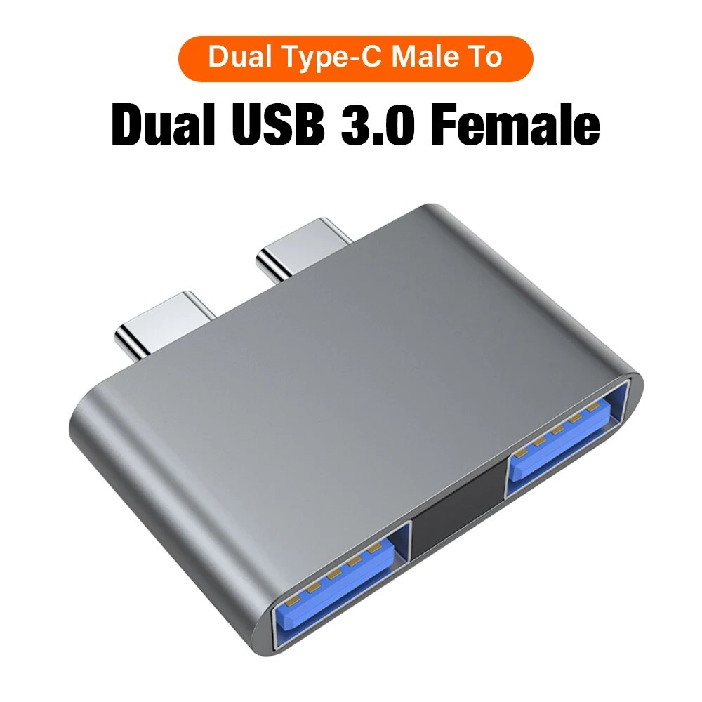 Адаптер Dual Type-C Male to Dual USB 3.0 Female