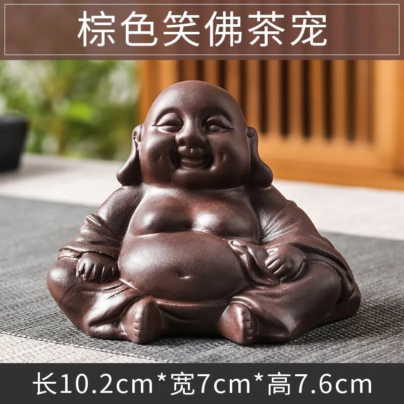Фигурка для чайной церемонии. Статуэтка Хотей меняющий цвет Хотэй. Чайный дух символ богатства и изобилия