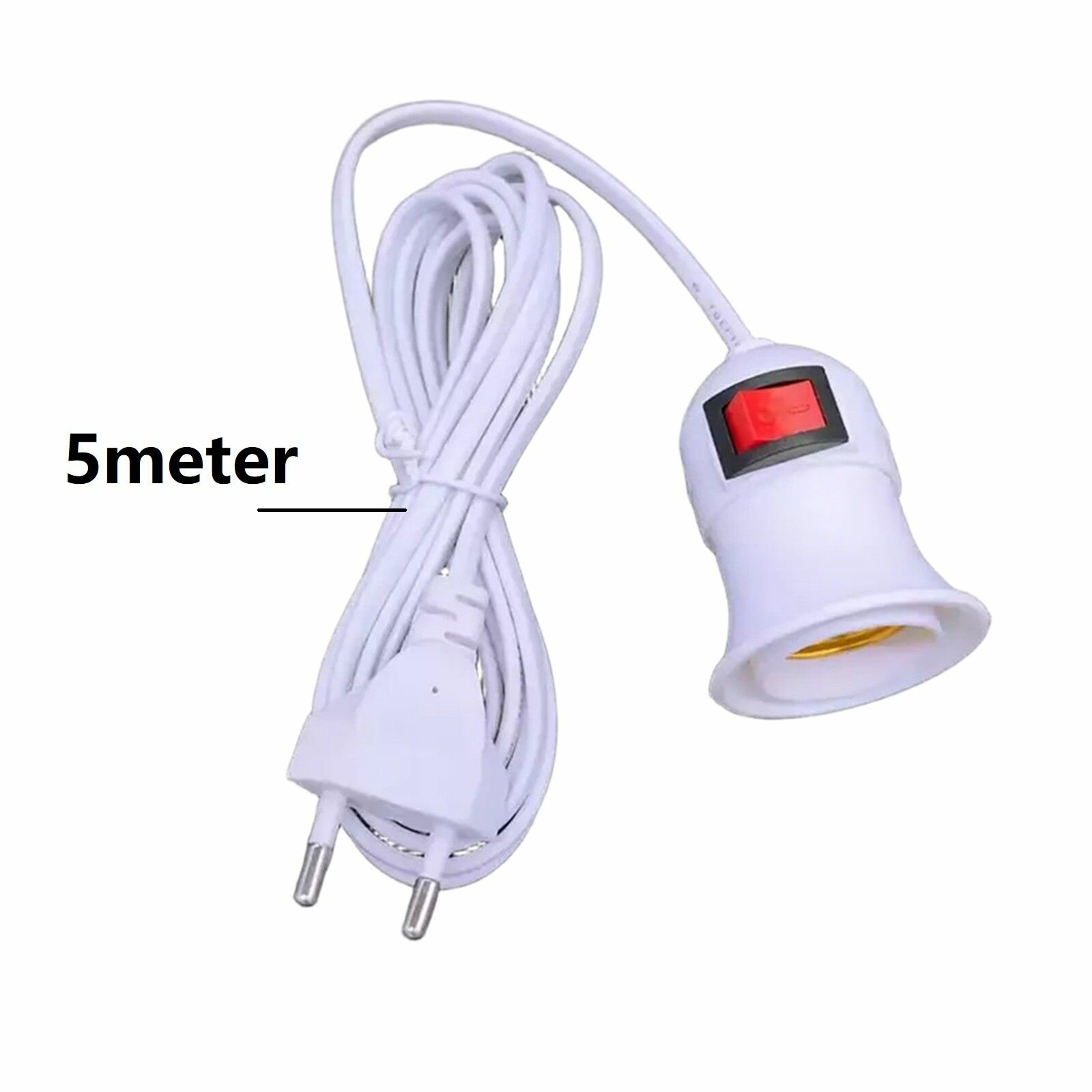 Европейский стандарт E27 с резьбой, с выключателем, патрон с проводом 5 метров