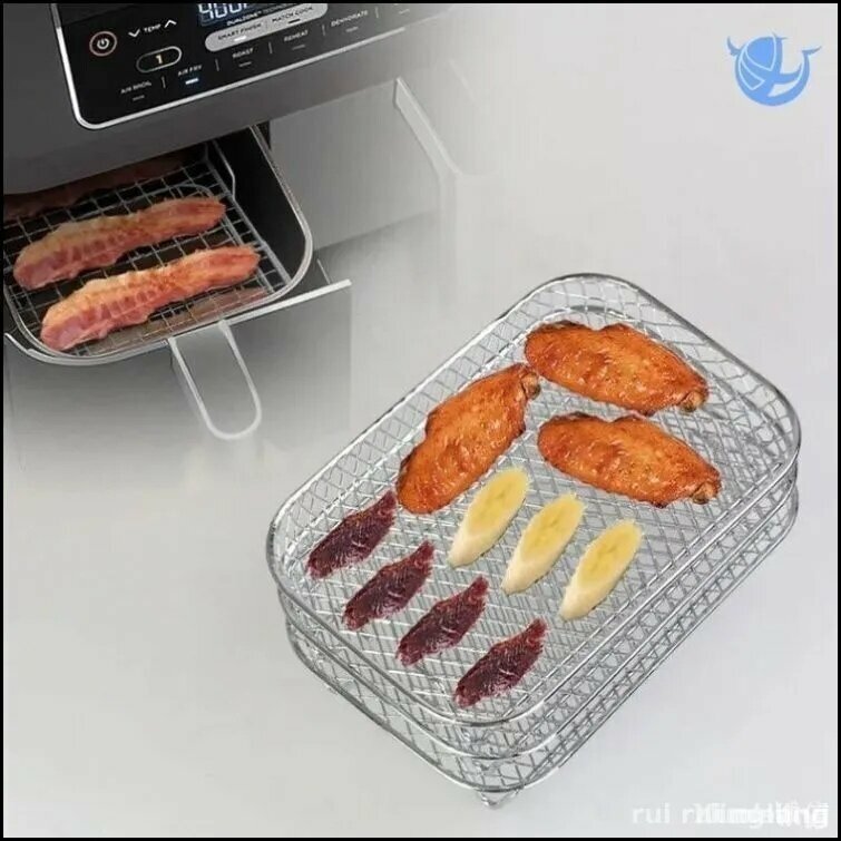 Эксклюзивный набор из трех премиальных прямоугольных решеток для аэрогрилей и фритюрниц