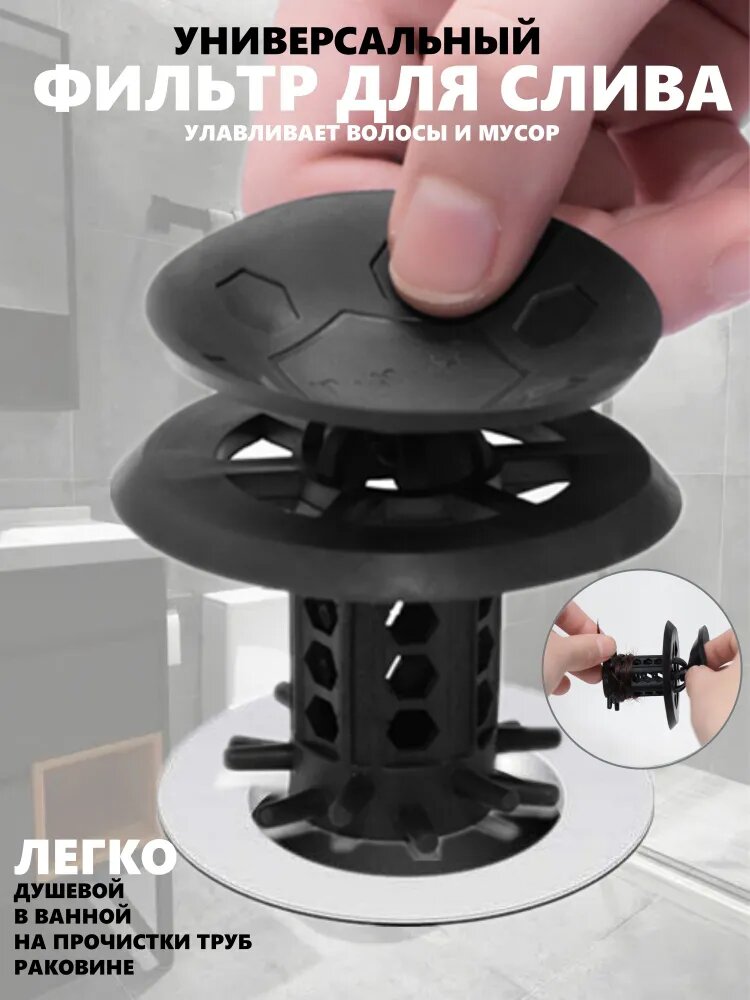 Силиконовая пробка и фильтр TXM, для слива в ванной и раковине 2 в 1, пробка для ванной и кухни с редуктором, улавливатель волос