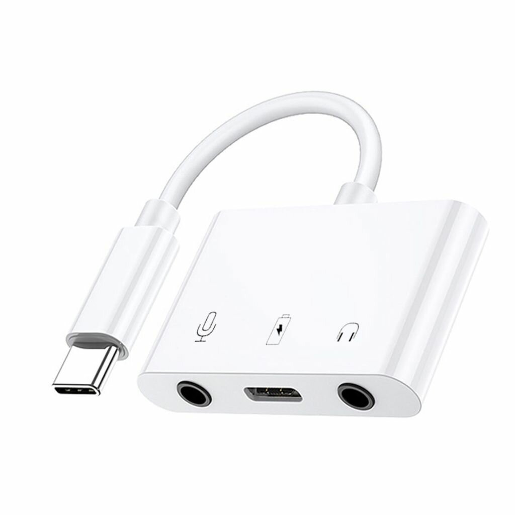 3 в 1USB C на звуковую карту Type-C Внешний адаптер стереозвука Конвертер Plug and for Play Конвертер без драйверов 3