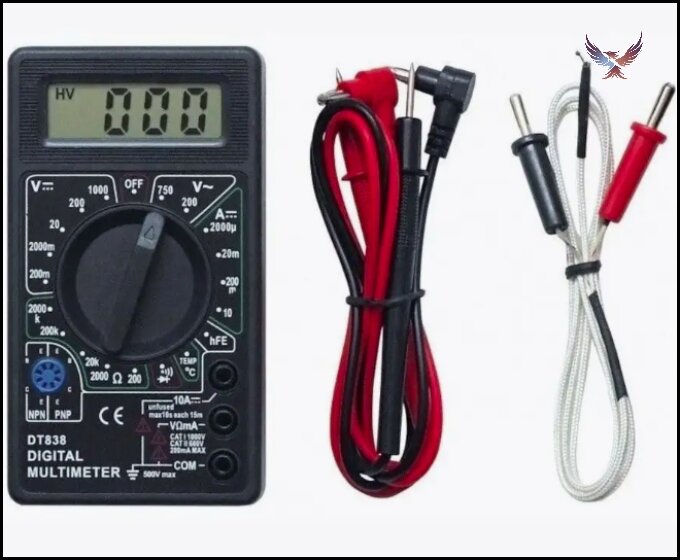 Мультиметр DT-838 , защита от перегрузок, звуковой сигнал, ЖК-дисплей, черный, мультиметр цифровой，мини мультиметр