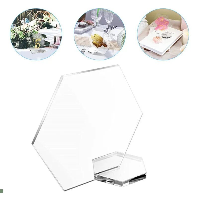 10 шт. Прозрачные акриловые таблички для свадеб, фестивалей, приемов, декоры, сублимационные заготовки для банкетов
