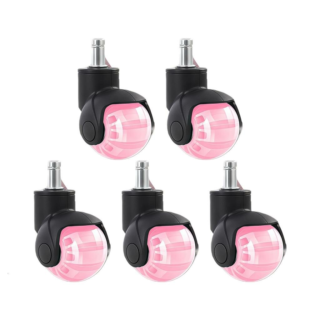 Шарнирные колеса 360° из полиуретана для офисных кресел, диаметр 2 дюйма, Розовый