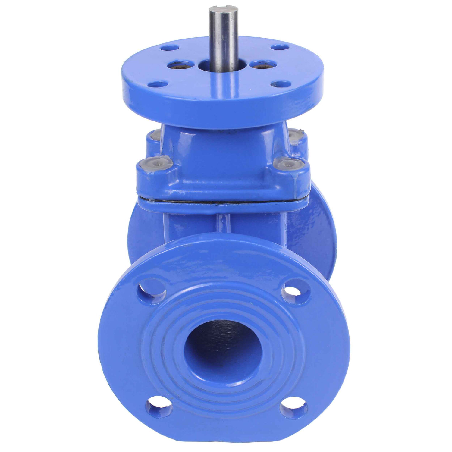 Задвижка клиновая 30ч939р (аналог МЗВ) DN.ru GGG50-GGG50-EPDM-BLUE Ду80 Ру10/16 c ISO-фланцем, под электропривод — фото 1