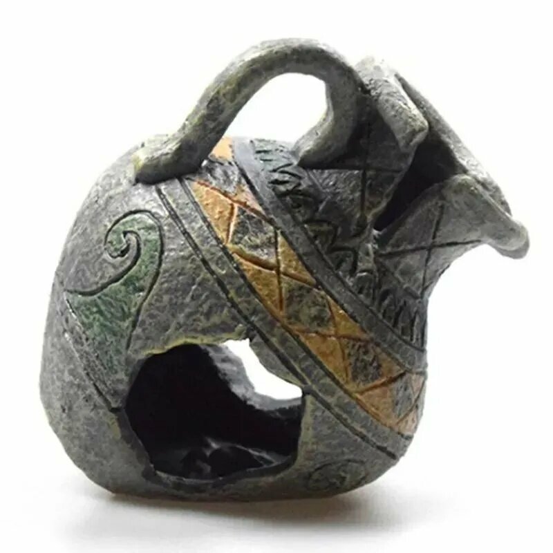 Декор для аквариума Разбитая ваза, керамическое украшение для рыб, 1 шт.