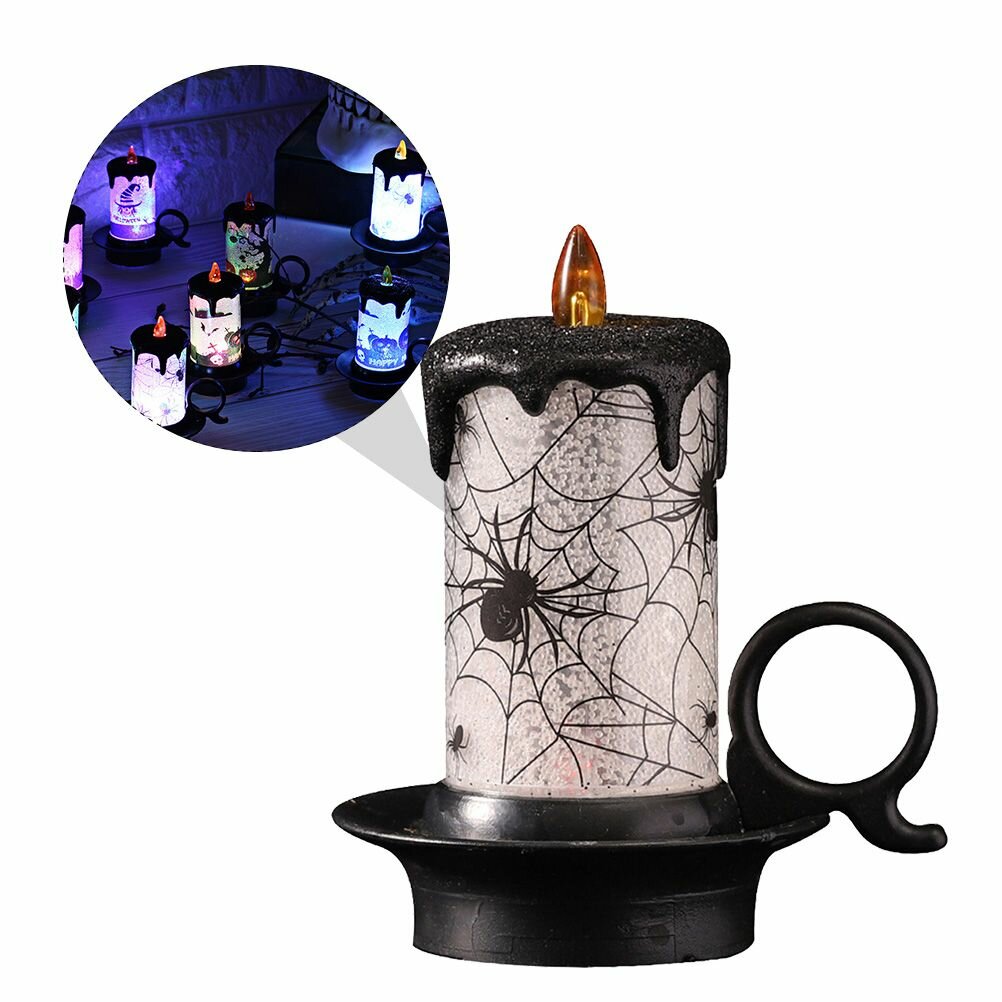 Черные светодиодные свечи из акрила для праздничного декора дома, 6 штук