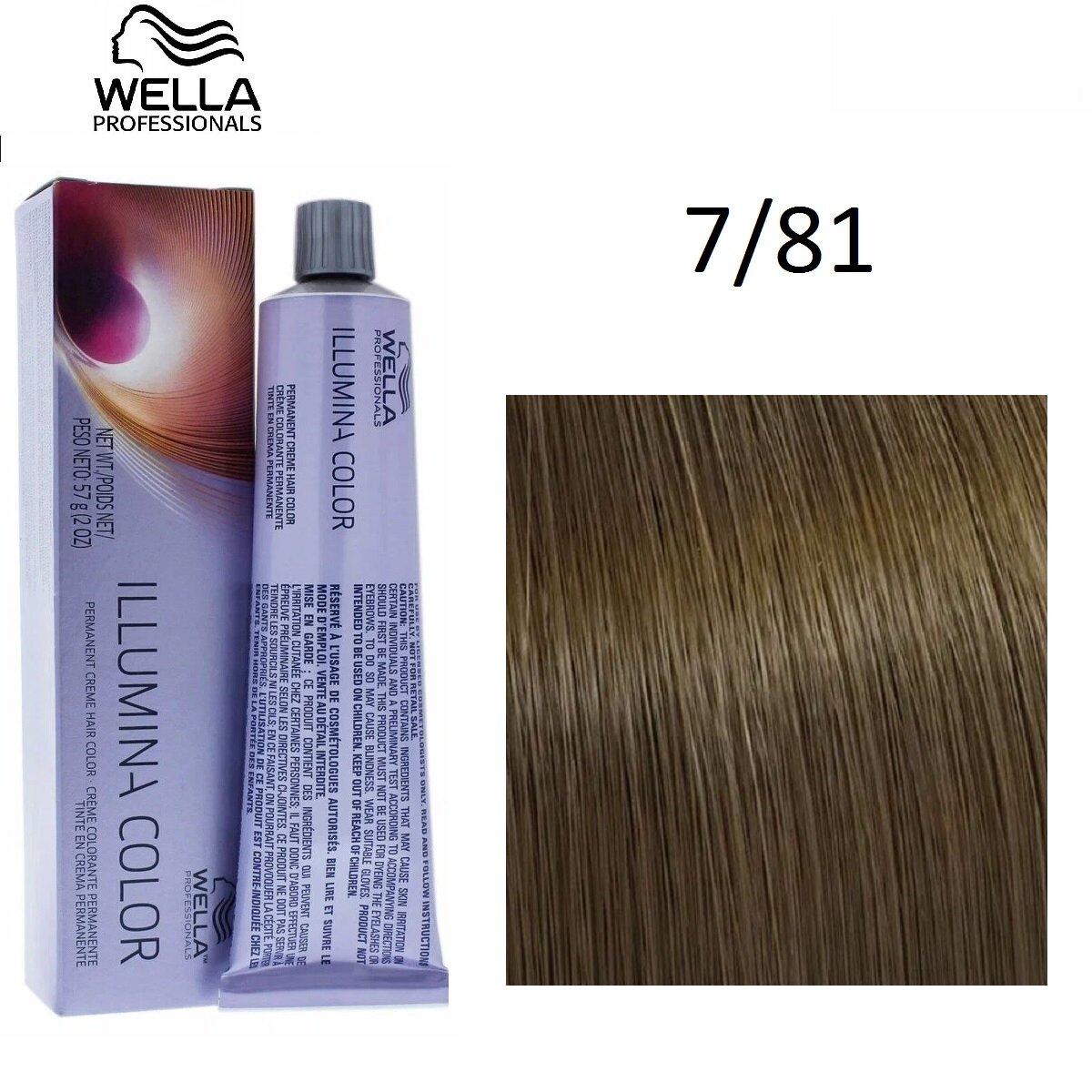 Wella Professionals Крем-краска для волос 7/81 ILLUMINA COLOR Блонд жемчужно-пепельный 60мл