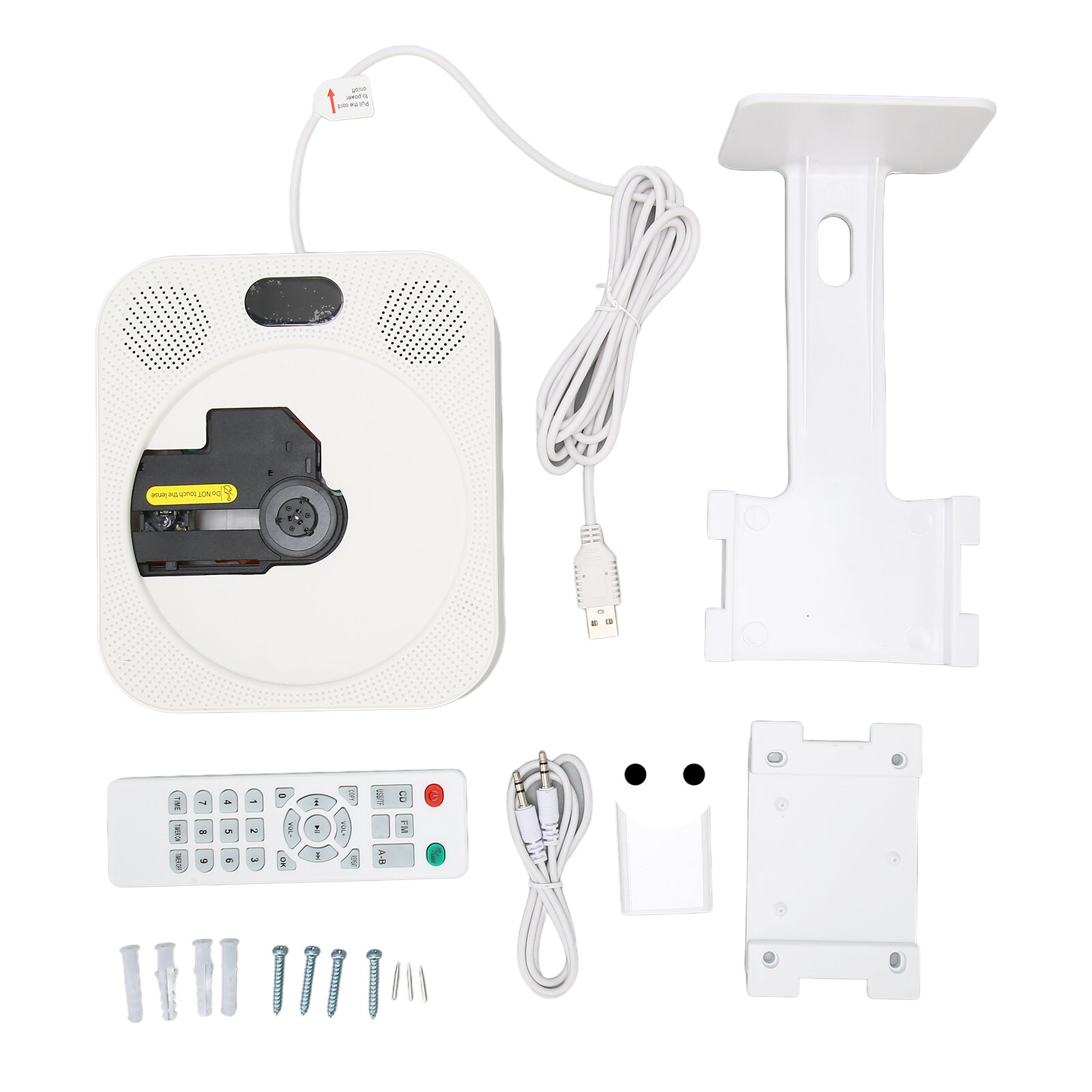 Настенный CD Player с Bluetooth5.0 Dual Hifi динамик FM Radio Wall Moundated Portable CD -плеер с пультом дистанционного управления 100–240 В вигтерна ЕС