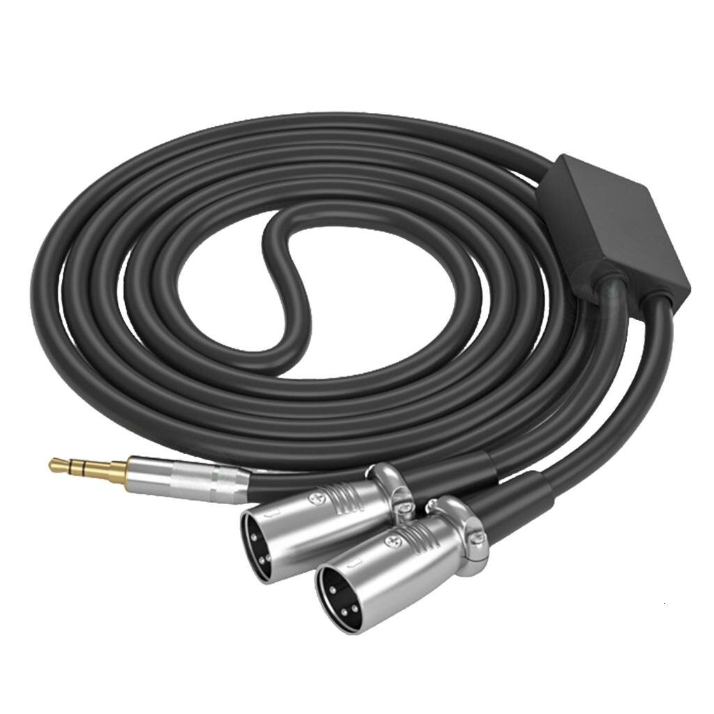 15cm-10m 3.5mm to Double 3Pin Aux Cord Convenient 1/8inch TRS to Double 3Pin Conversion Cable for Power Amplifiers