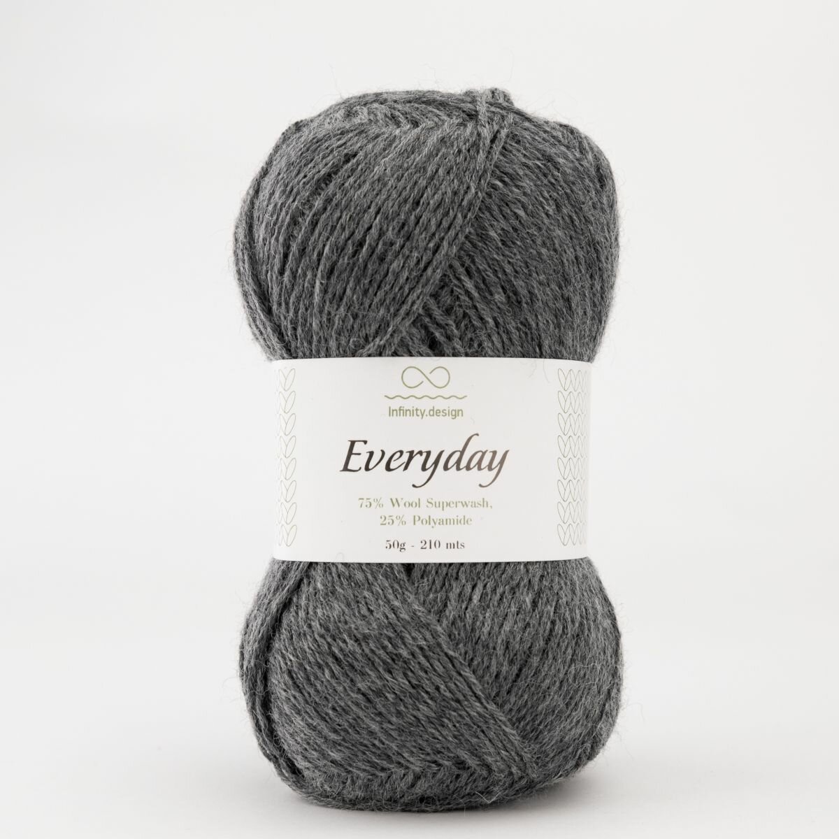 Носочная пряжа Infinity Design Everyday (1053 Dark Gray) 10 мотков по 50 г/210 м