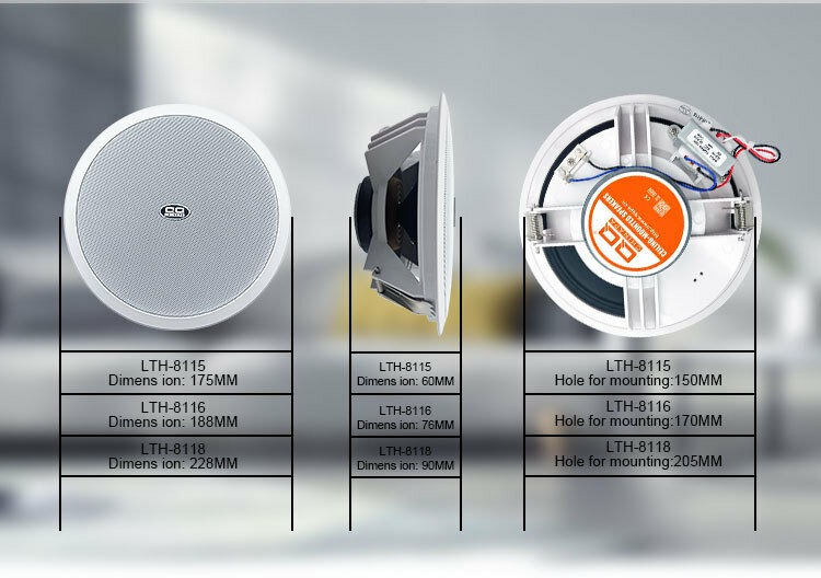 8 Ом коаксиальный твитер с фиксированным сопротивлением, потолочный динамик для системы оповещения, потолочный динамик для конференций, аудио
