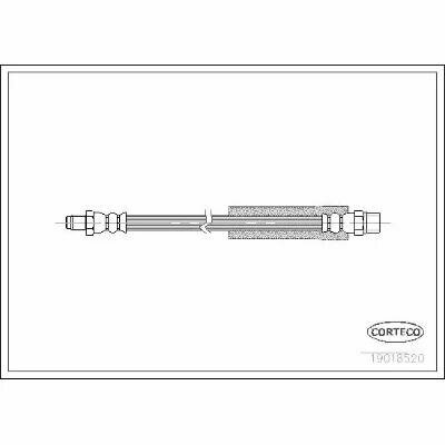 Шланг тормозной CORTECO 19018520 задний 220 мм Audi 80, 100, 200, A4, V8 82-01