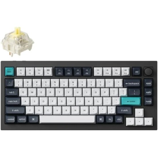 Клавиатура Keychron Q1 Max, Banana Switches, беспроводная, Carbon Black (Q1M-M4P-RU)