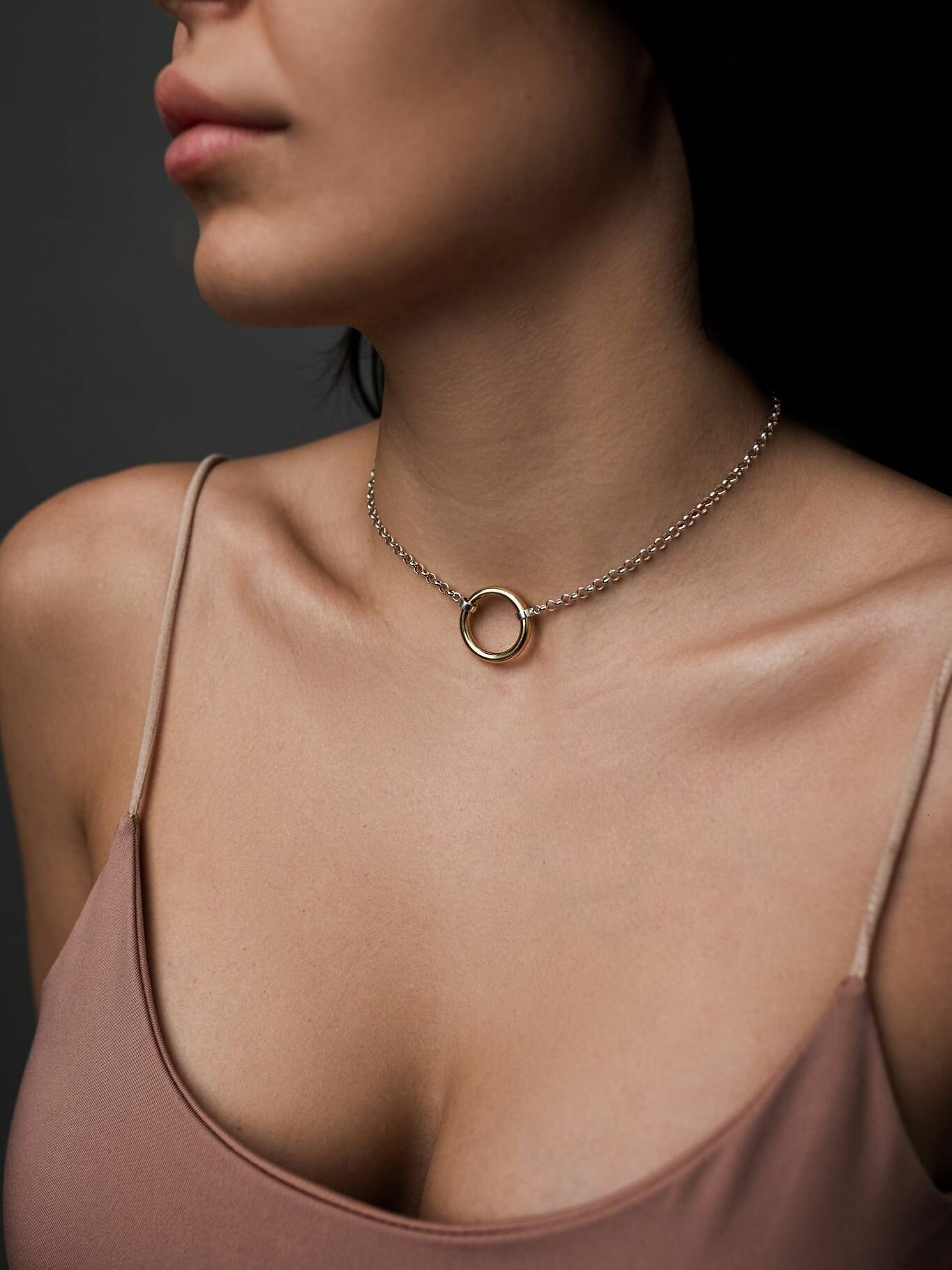 Чокер, серебро, 925 проба, родирование