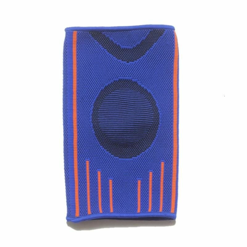 Эластичный налокотник для спорта, Синий и оранжевый - L