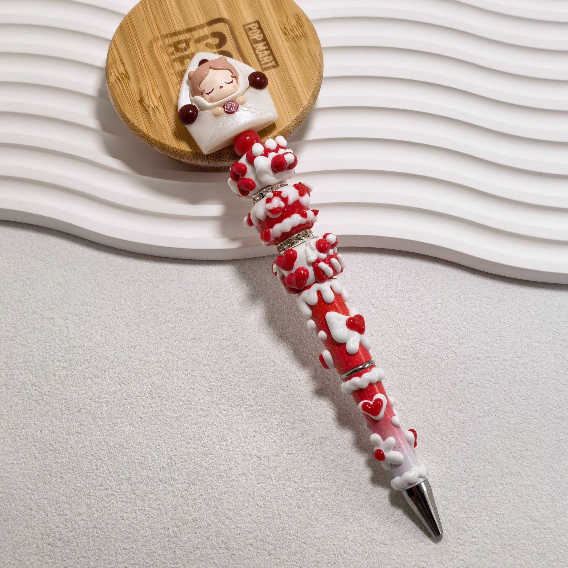 Готовая милая DIY ручка с бусинами, случайная ручная работа, шариковая ручка, раскрашенные бусины, милая слепая коробка для студентов