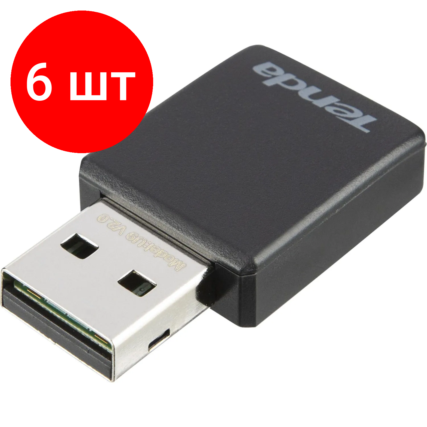 Комплект 6 штук, Сетевой адаптер Wi-Fi Tenda U9 USB, 4 (802.11n), 5 (802.11ac)