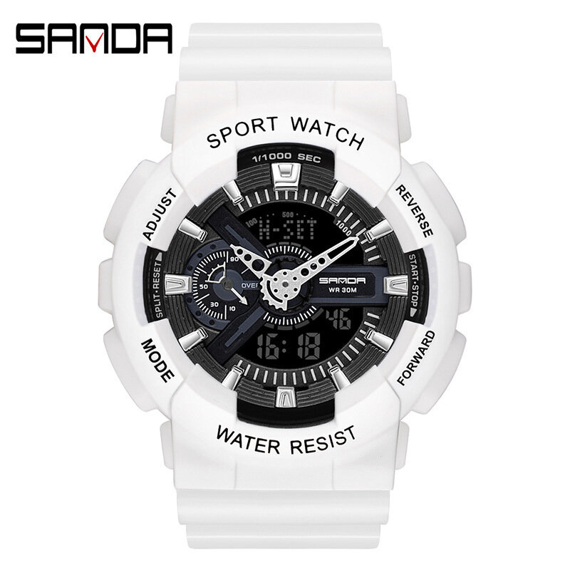 Санда Корейская модная тенденция Микро бизнес Светящийся Электронный Спортивный Тренд Студенческий Корейский Конфетный Детский Парный Часы