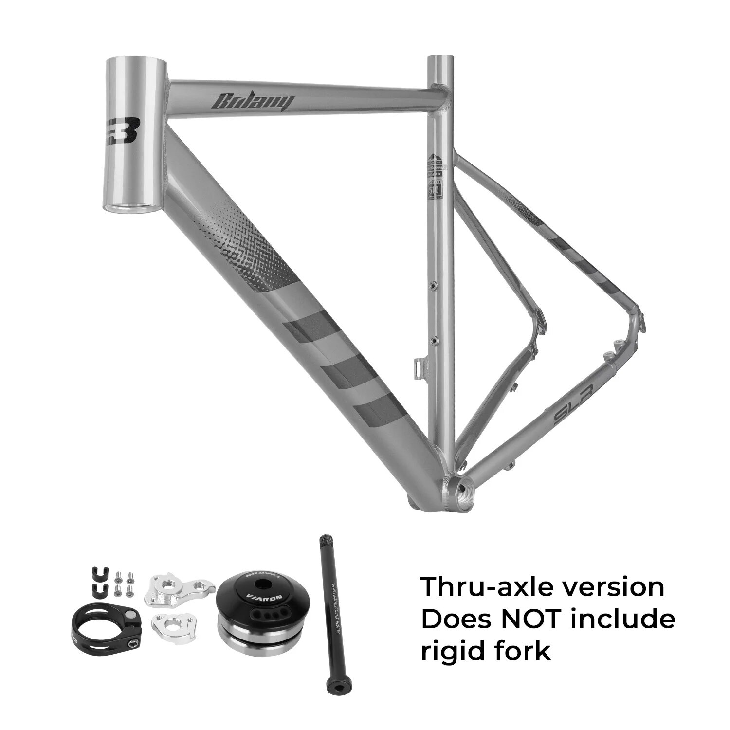 BOLANY Рама шоссейного велосипеда из алюминия 6061 XL, Silver-Only Frame TA