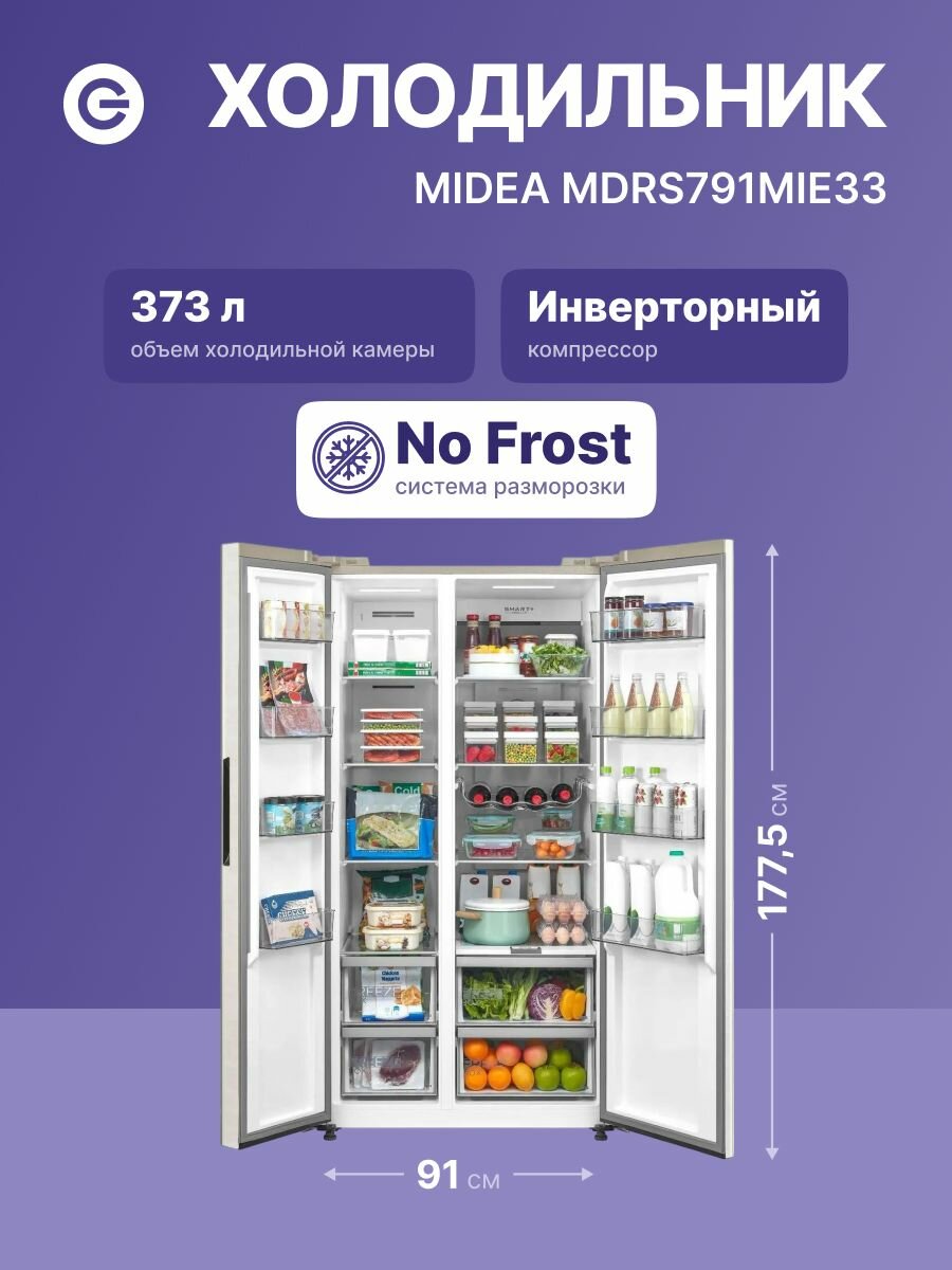 Холодильник MIDEA MDRS791MIE33