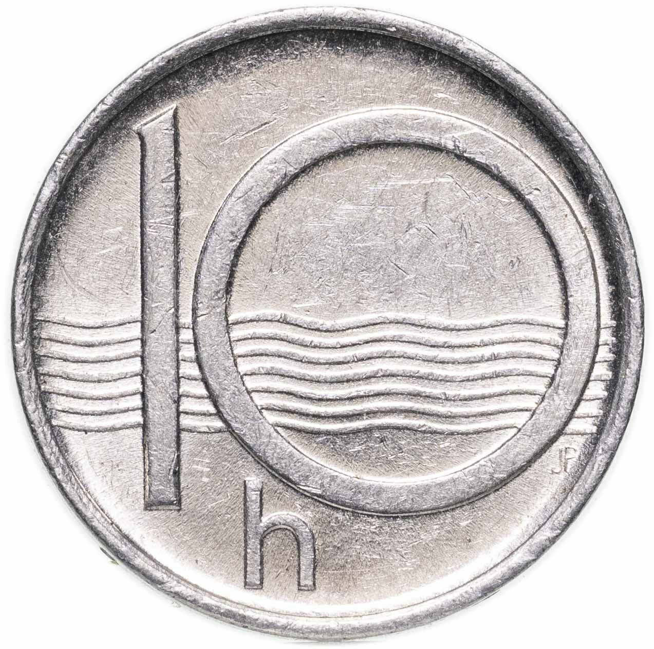 Чехословакия 10 геллеров 1995, Алюминий, в сохранности XF-AU