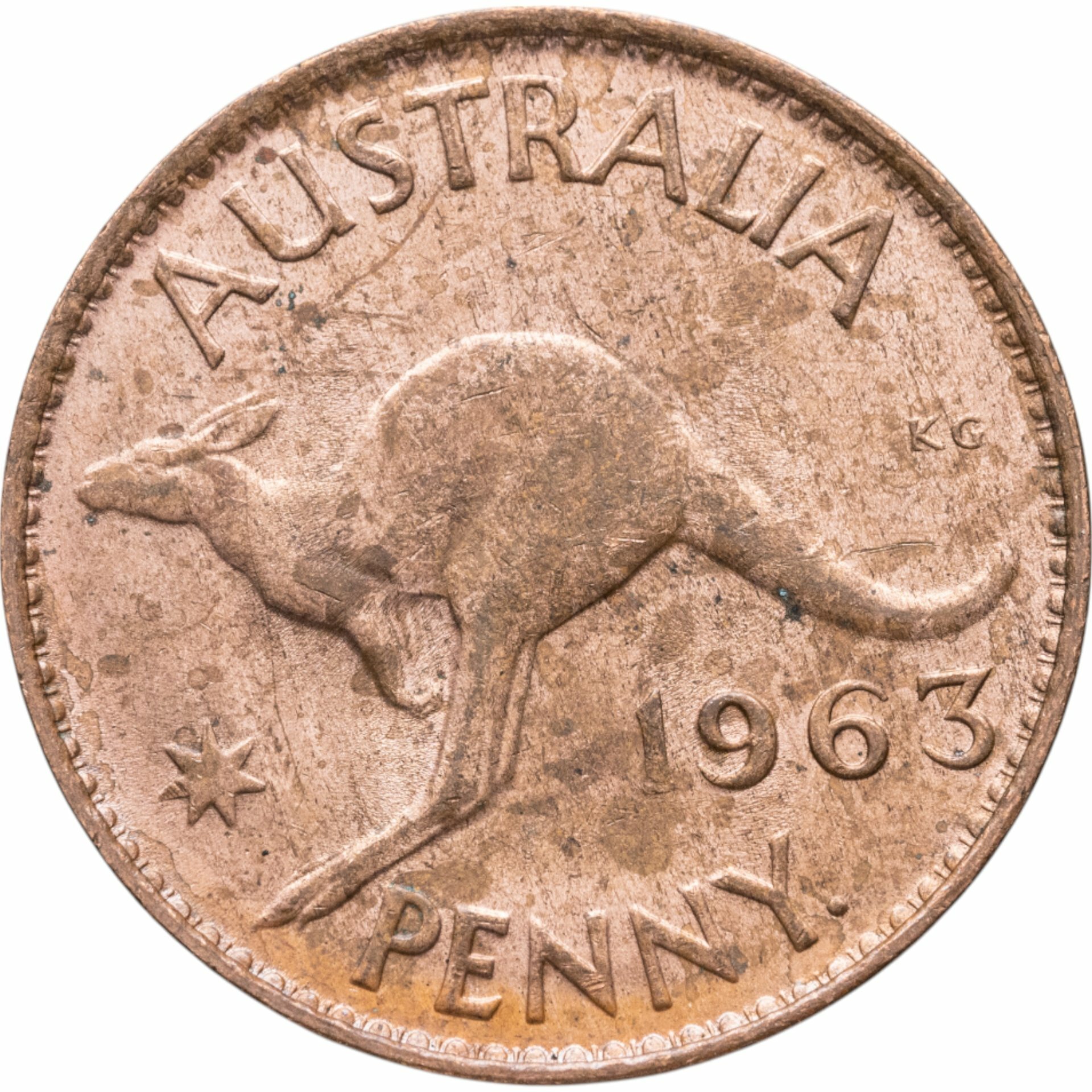 Австралия 1 пенни penny 1963, Бронза, в сохранности AU-UNC