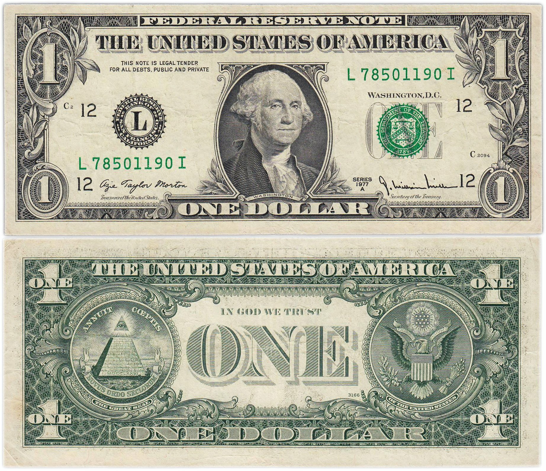 США 1 доллар 1977 А L-Сан Франциско