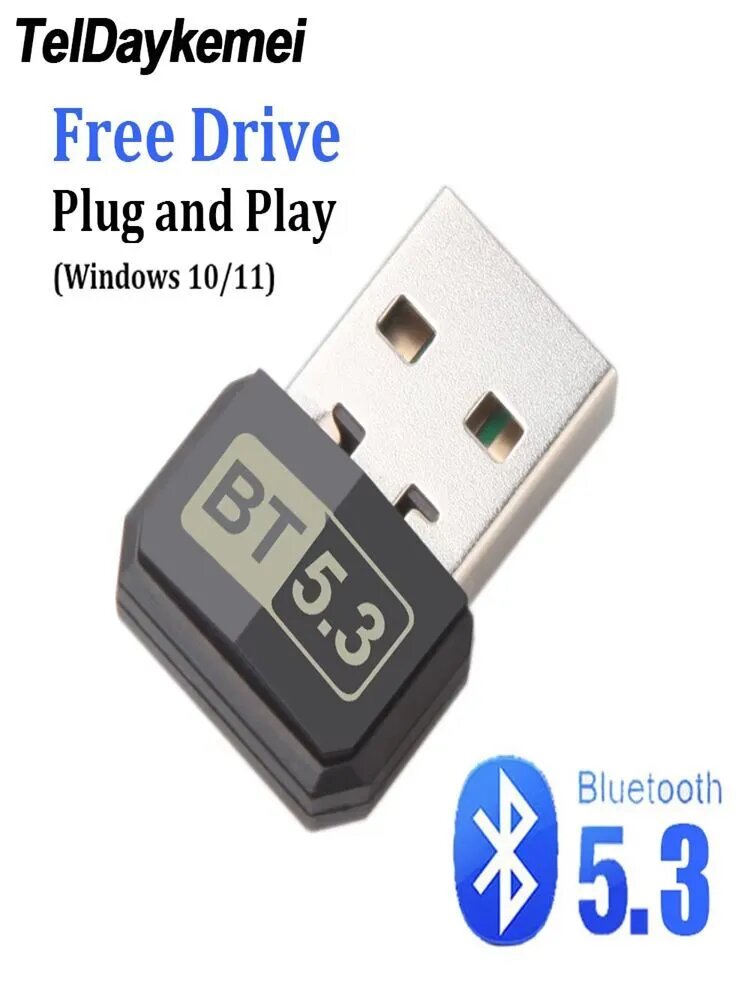 USB Bluetooth 5.3 адаптер ключа для колонки для ПК беспроводная мышь клавиатура музыкальный аудио ресивер передатчик Bluetooth