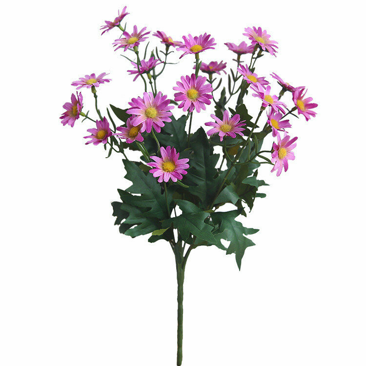 Small fresh chrysanthemum artificial flower bouquet with silk flowers for home decor and photography props rose red