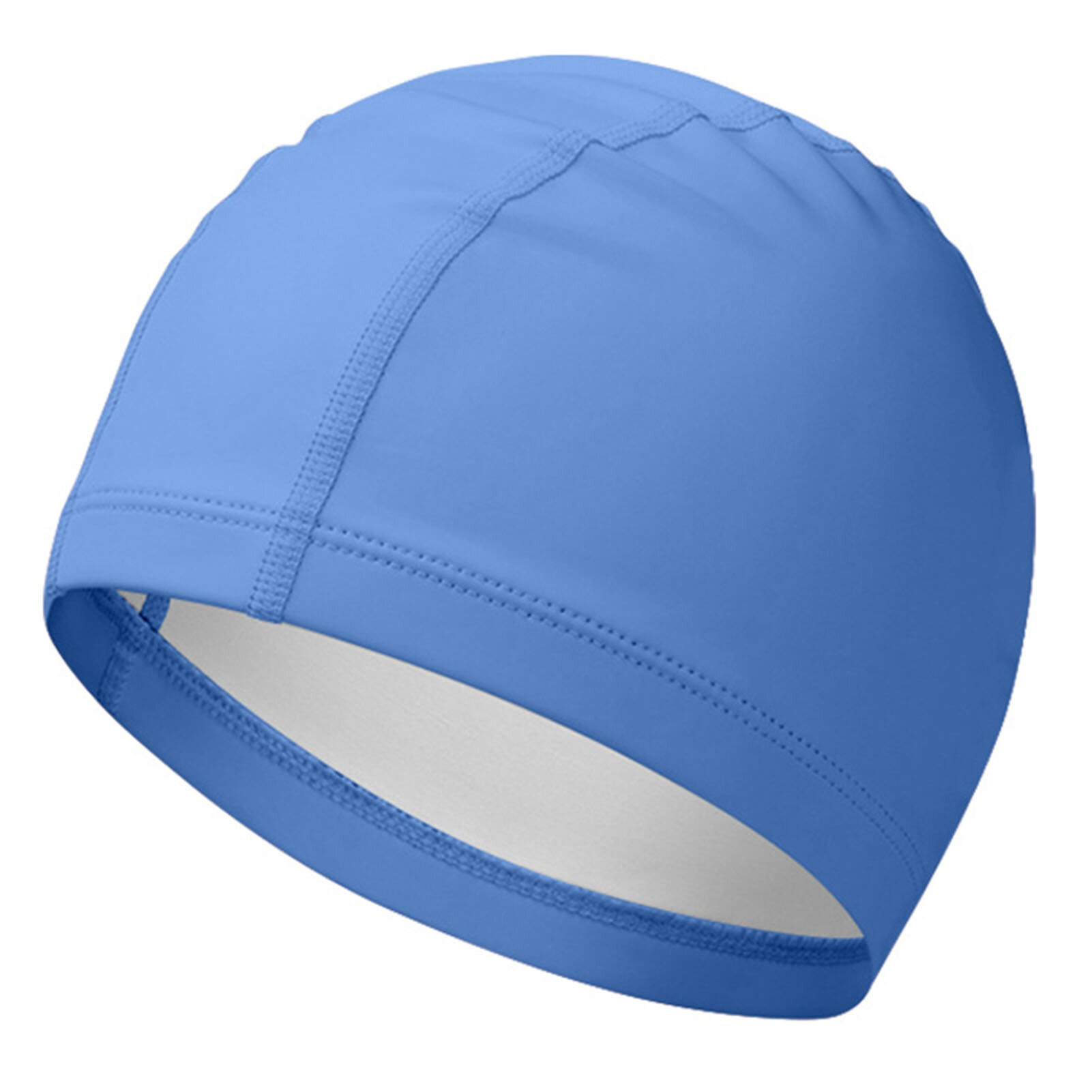 Swim Cap Soft Comfortable Waterproof High Elasticity Universal PU Bathing for Adults Blue