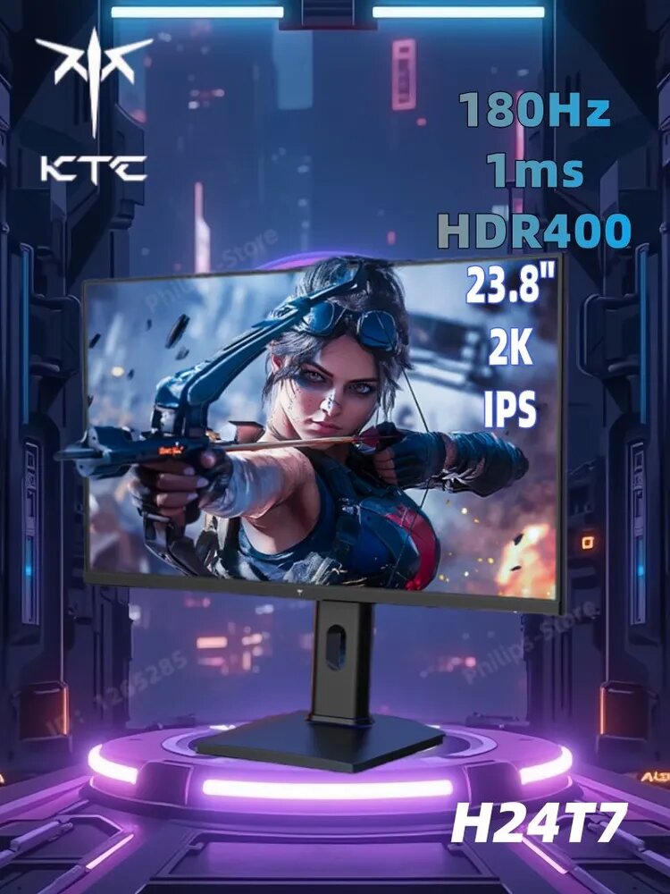 KTC 23.8" Монитор H24T7, черный матовый, черный