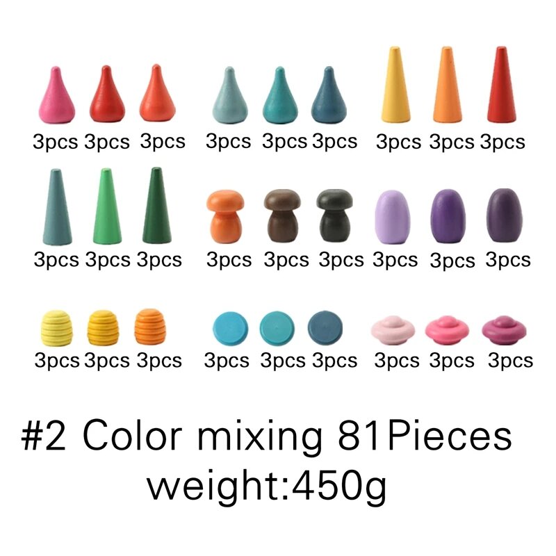 Деревянные строительные блоки Rainbow Stones