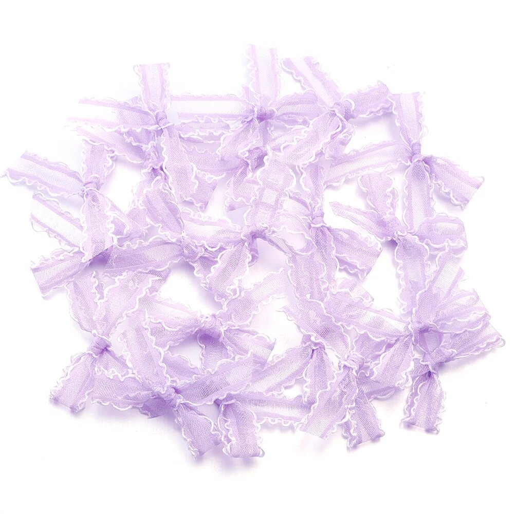 Марлевые банты 3,5x4 см, 20 шт, разноцветные Сиреневый, Light purple