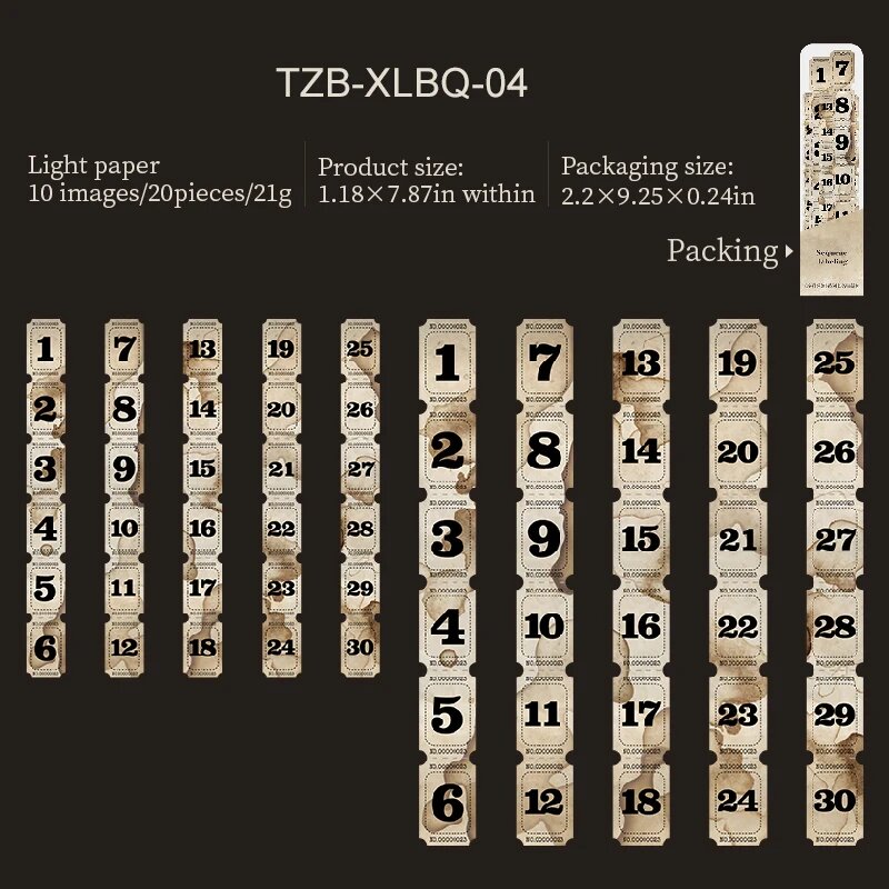 Стикер-коллаж JIANWU Sequence Tag Series, Цвет: TZB-XLBQ-04