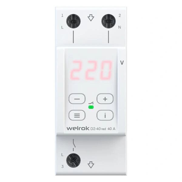 Реле напряжения Welrok D2-40 red