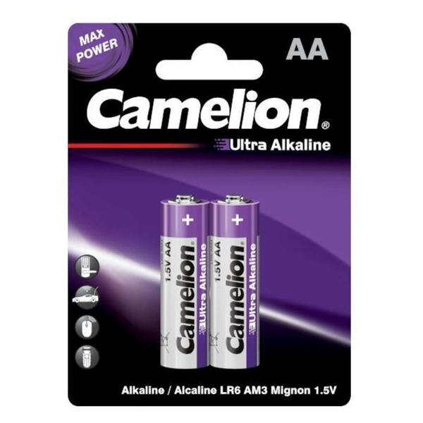 Батарейка алкалиновая (щелочная) Camelion LR6-BP2UT