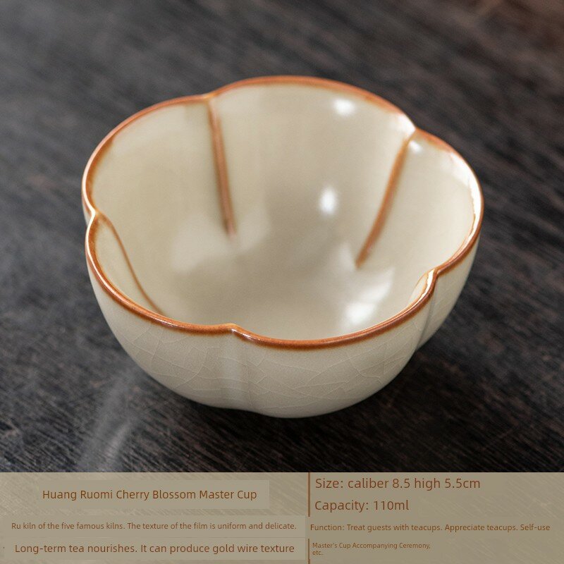 Элитная чайная чашка из керамики, изготовленная в печи Ру, мастерская чашка, бытовая керамическая чашка для чая, чашка