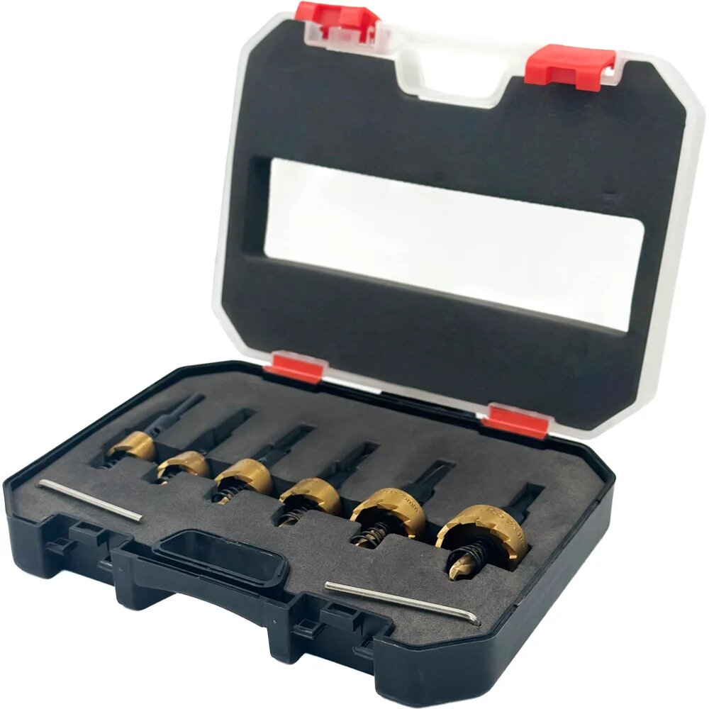 Набор цилиндрических HSS коронок по металлу Skole (K17) 16-18-20-22-25-30 6шт/упаковка K17-1630-6