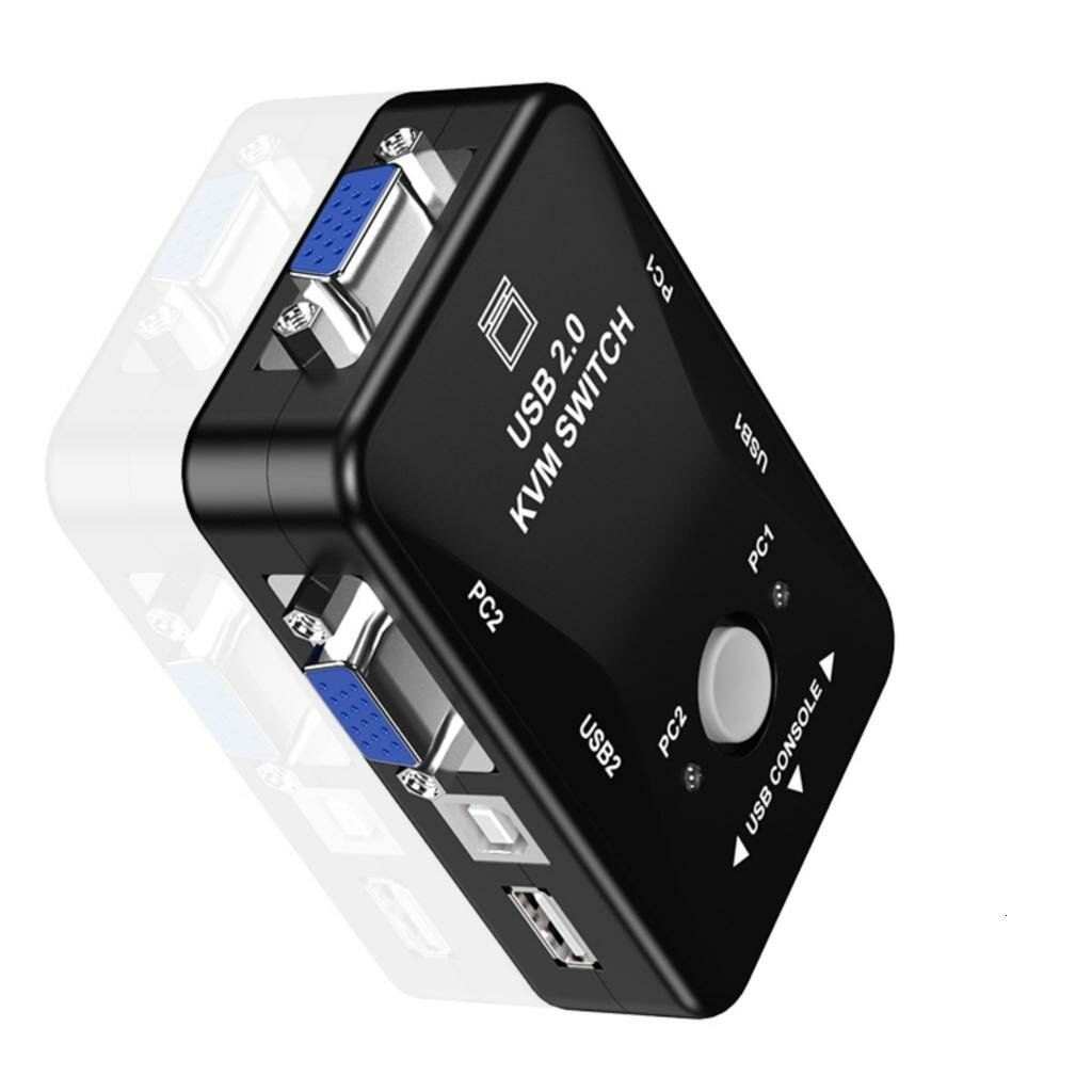 USB2.0 KVM-переключатель 2/4 порта с поддержкой 1080p, 2 порта KVM