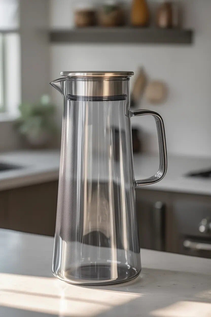 SATOSHI Графит Кувшин для воды 1,8л, стекло, нерж. сталь, сито