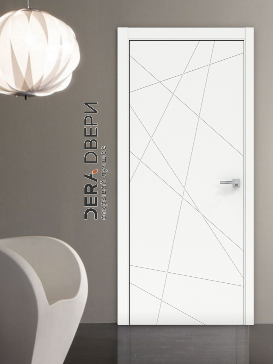 Дверь межкомнатная Дера 164, глухая , в комплекте, эмаль, Белый, МДФ, 90х200, 1 шт.